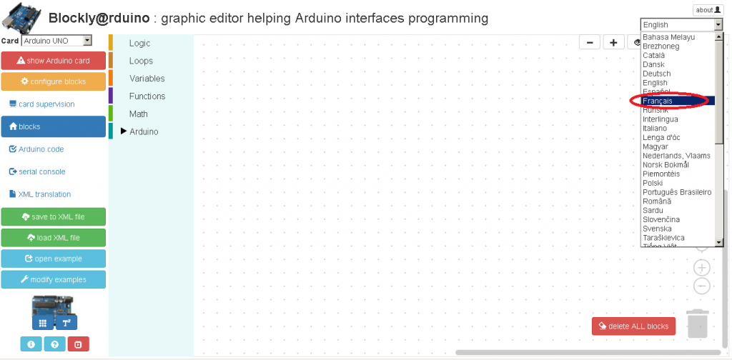 Démarrage de MRduino avec Blockly - Mace Robotics-fr