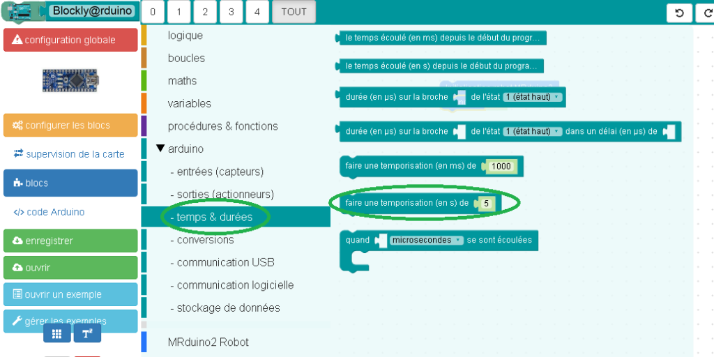 Démarrage du robot MRduino2 avec Blockly - Mace Robotics-fr